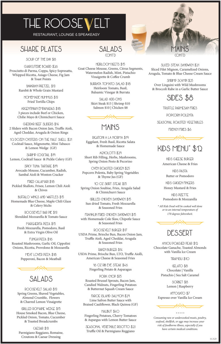 Menu – The Roosevelt